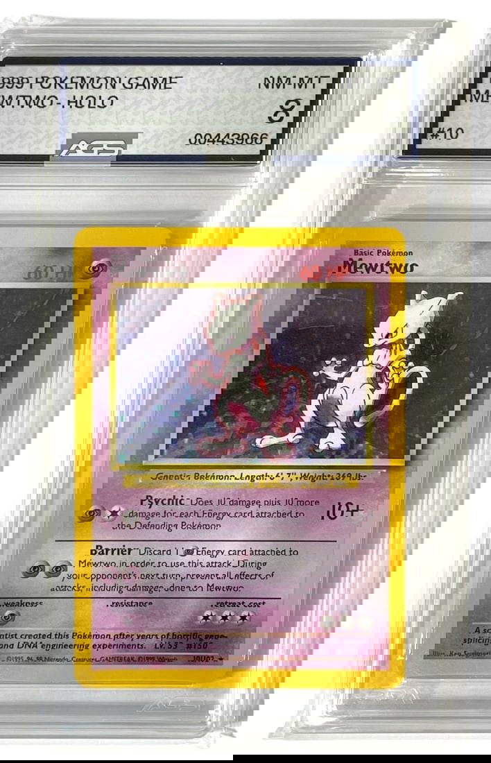 1999 Pokemon Game | Mewtwo Holo | No. 10 | Graded 8 Auction