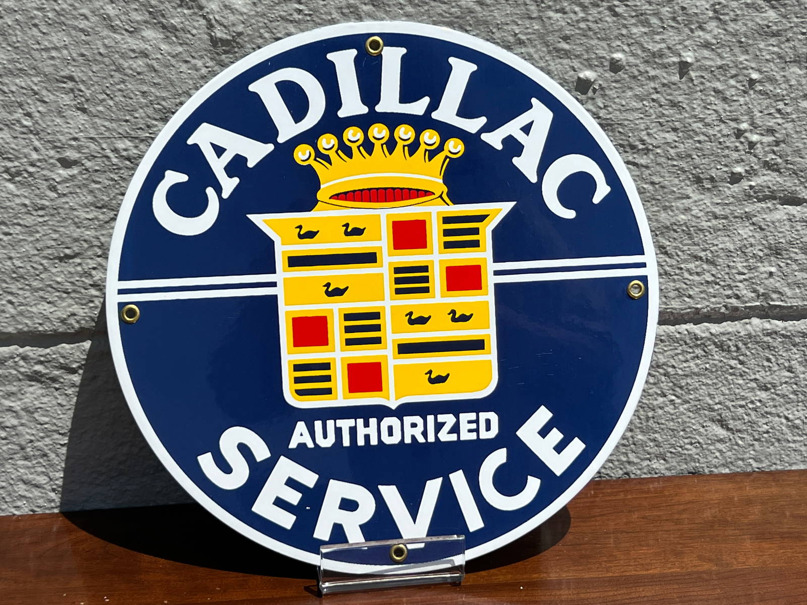 Cadillac Service Porcelain Enameled Metal Gas Service Station Auto Car ...