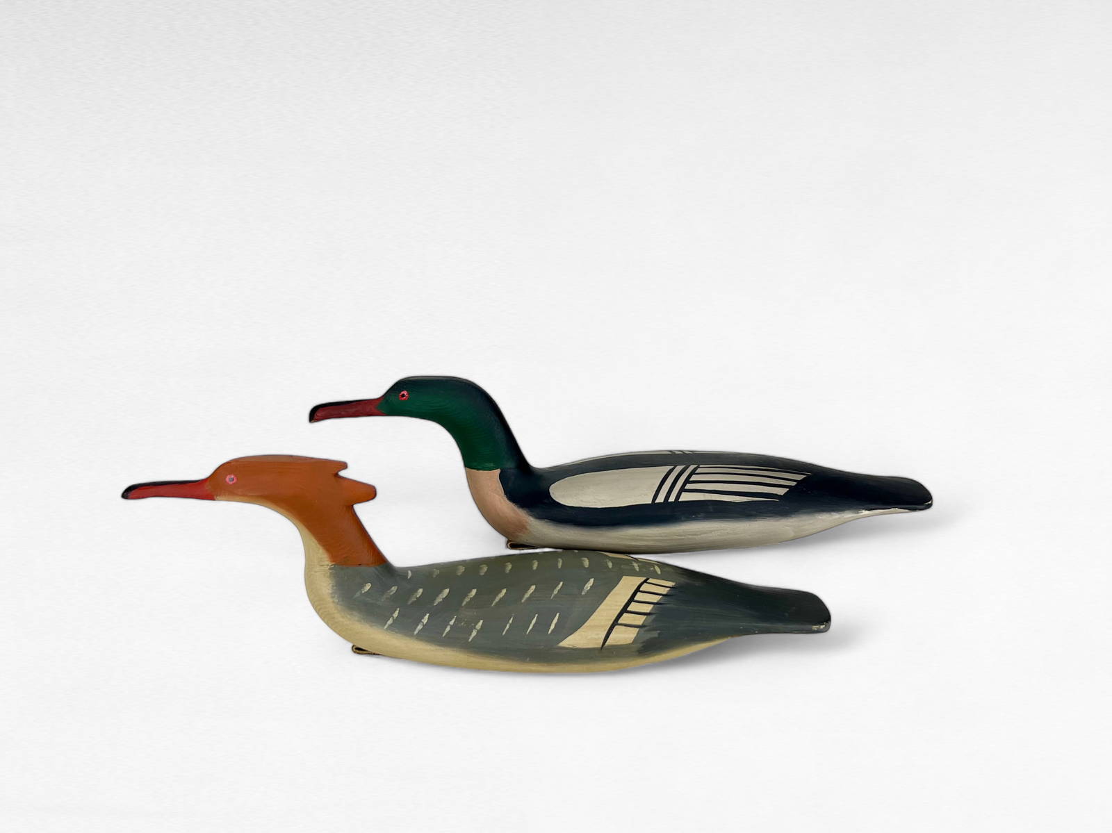 Miniature Merganser Pair - Bob Biddle Auction