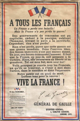 Appel Du 18 Juin 1940. Affiche Originale De Londres