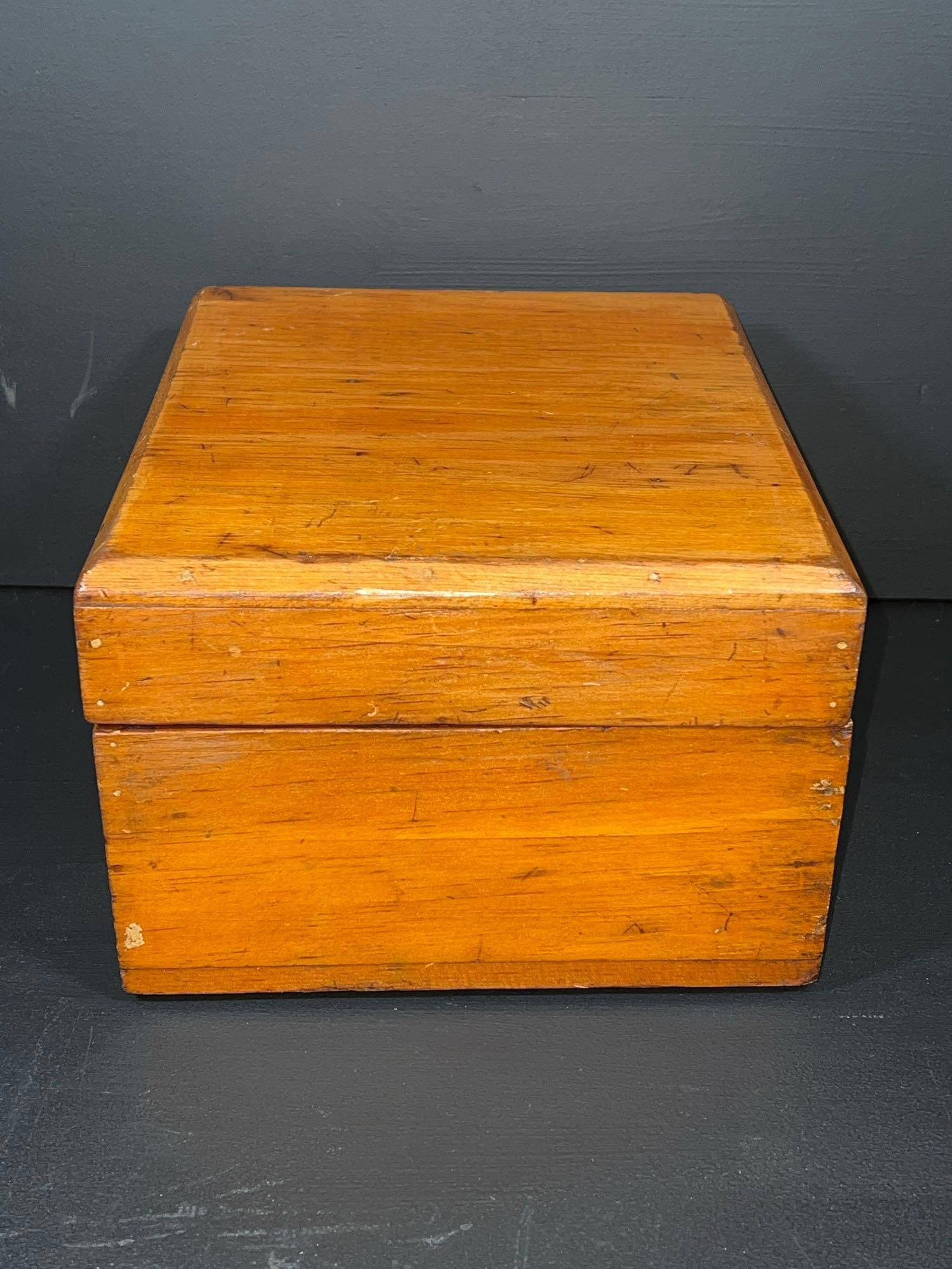 Antique Wooden File Box Auction