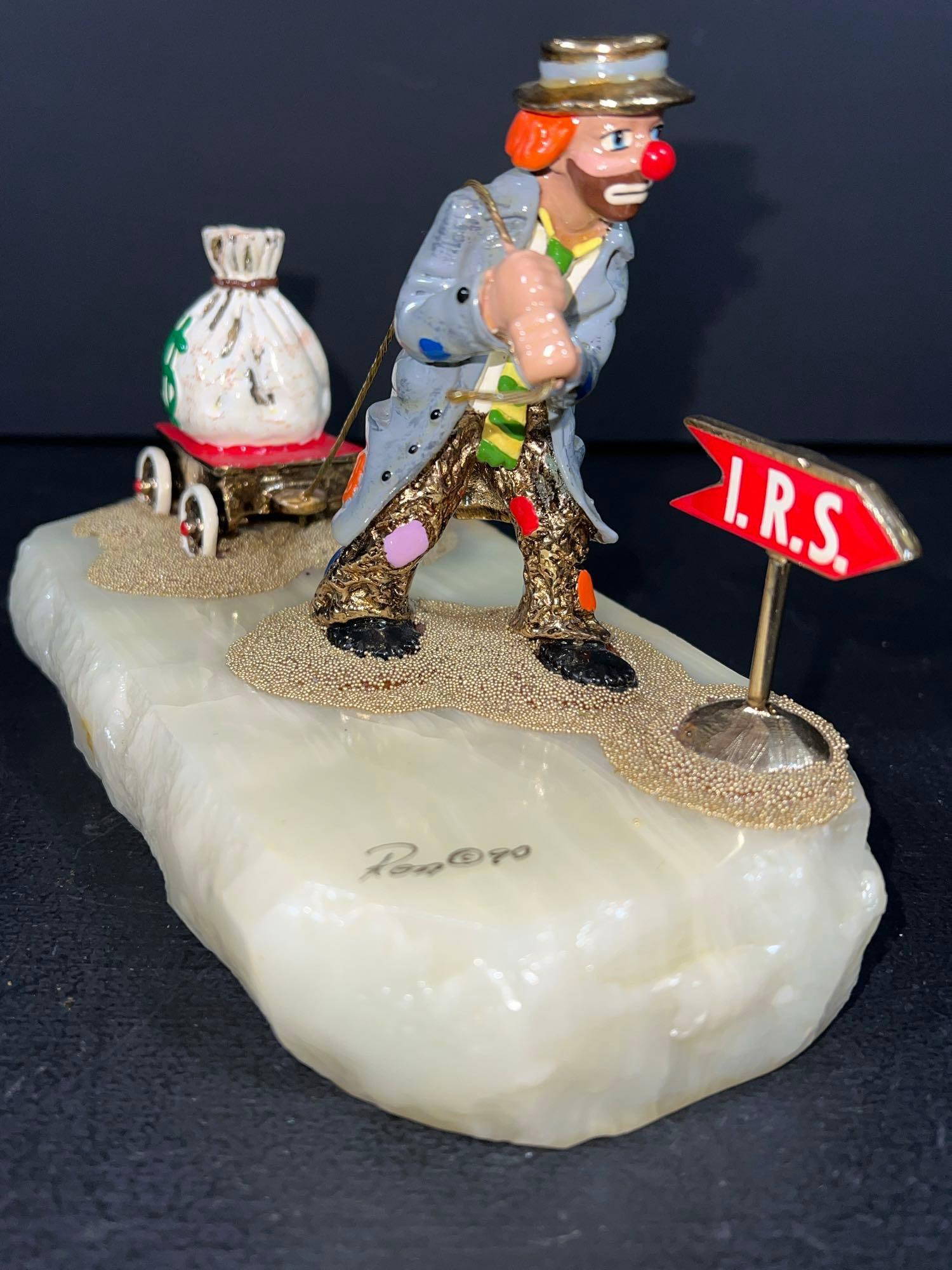 Ron Lee Clown Sculpture “from Rags To Riches” Auction