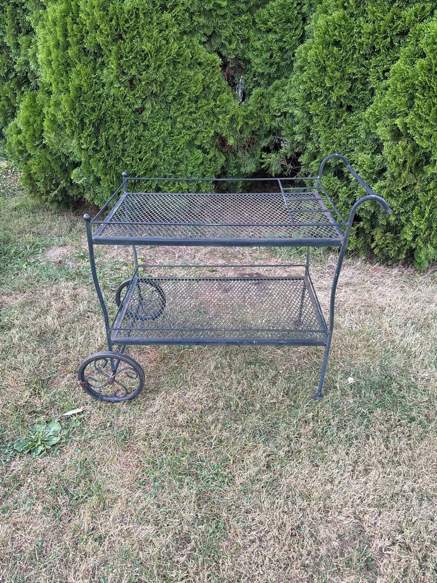Wrought Iron Tea Cart Auction