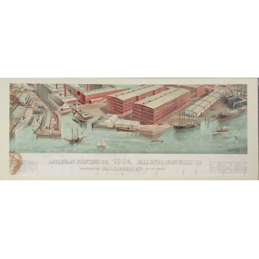 American Printing Co. 1904 Nyc Large Scale Lithograph; Hand Colored ...