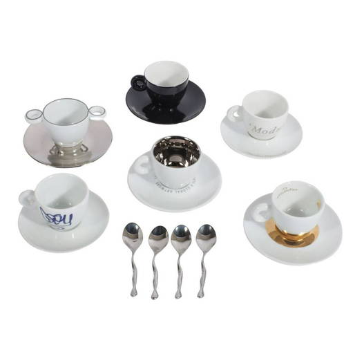 Lot Of 16 Illy Collection Espresso Cups / Saucers And Spoons: 6 Pair Of ...