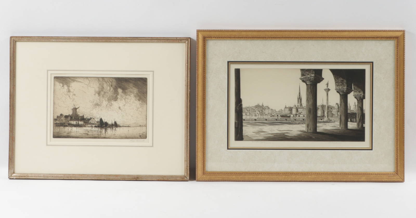 Lot Of 2 Etchings: John Taylor Arms (american, 1887-1953), Stockholm ...