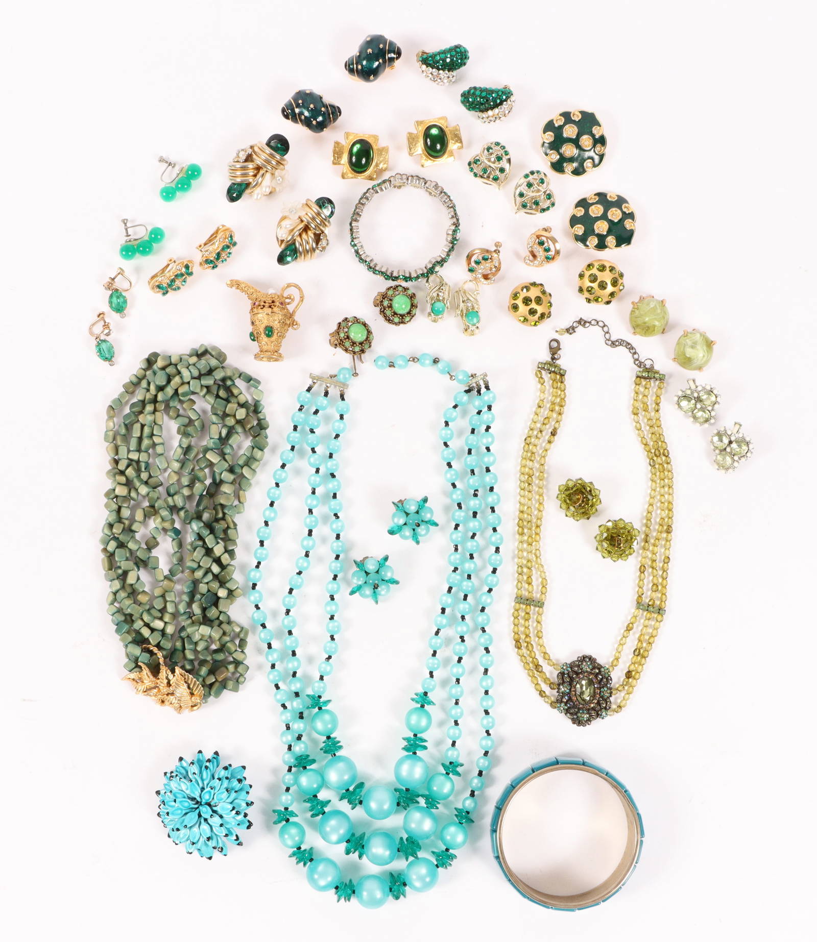Vintage Costume Jewelry Group Including: Les Bernard, Linda Levinson ...
