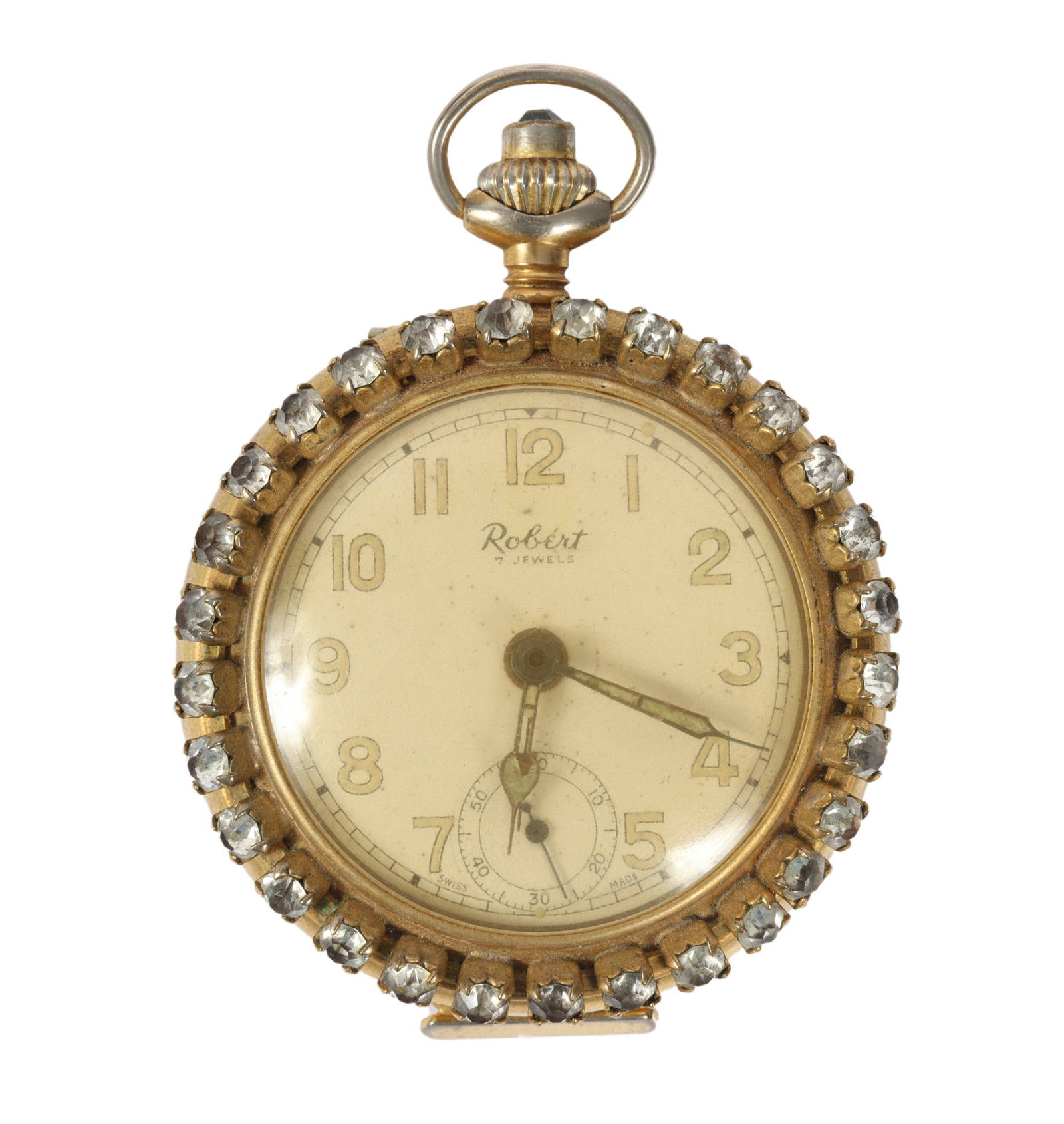 Vintage Costume Jewelry Robert Swiss Made 17 Jewels Pocket Watch Alarm ...