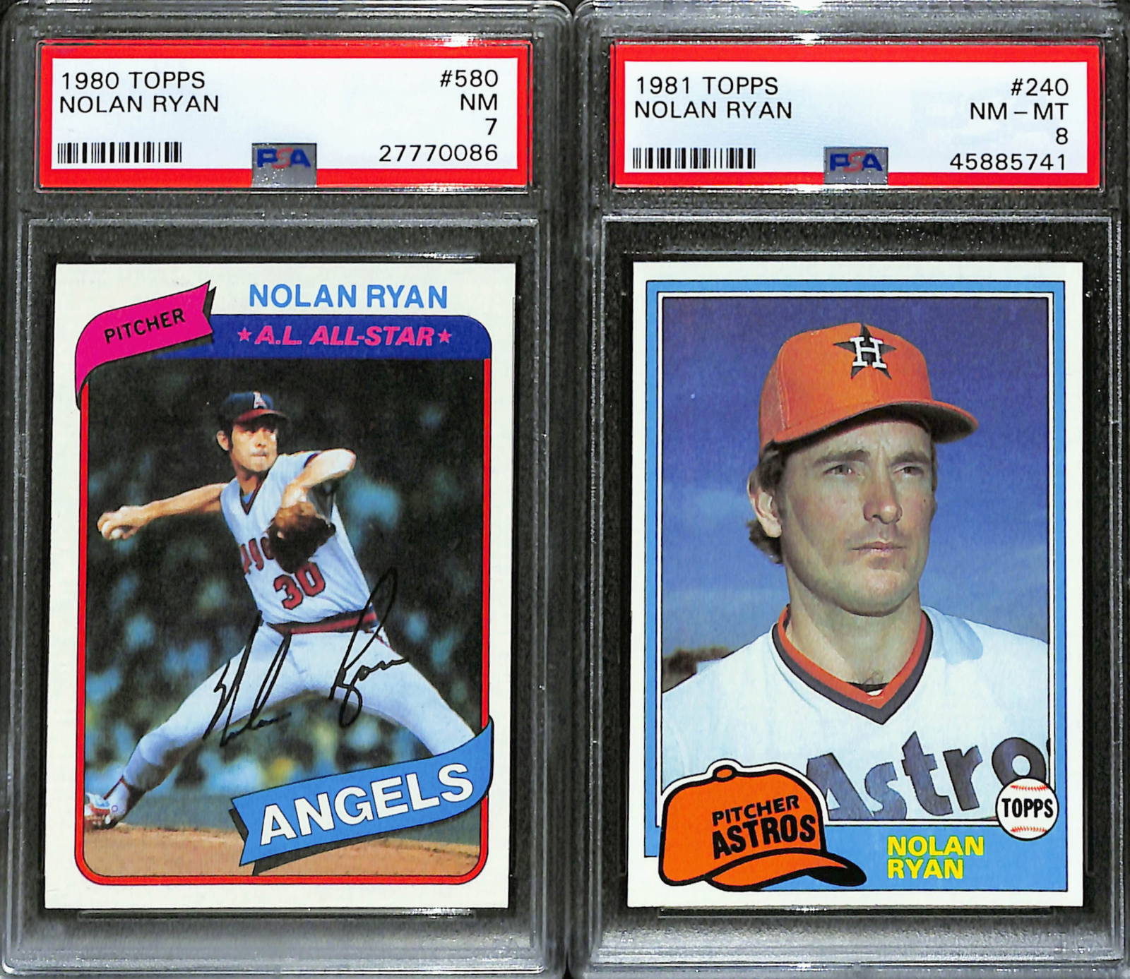 1980 & 1981 Topps Nolan Ryan Psa Graded Baseball Cards Auction