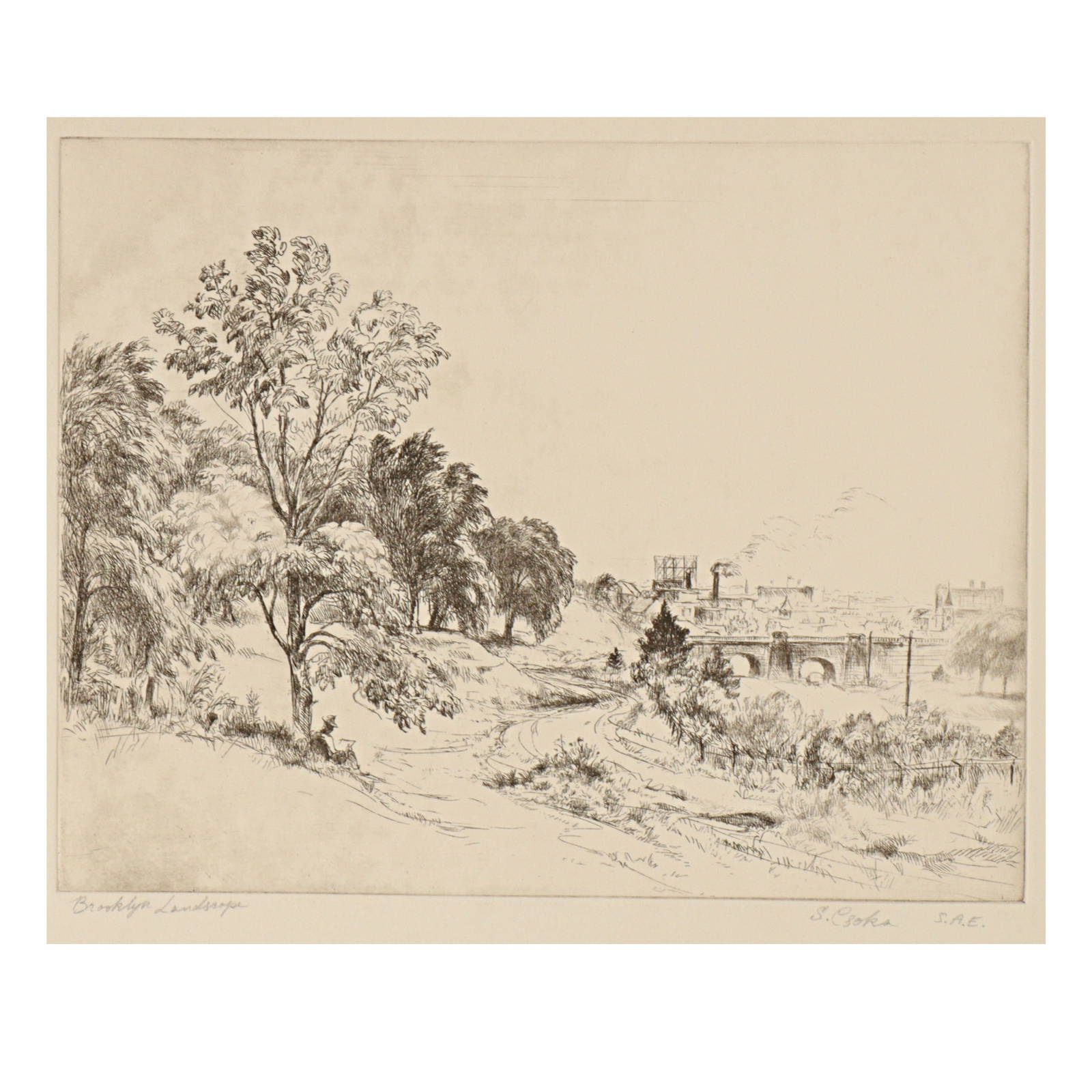 Stephen Csoka, Hungary / New York (1897 - 1989), Brooklyn Landscape ...