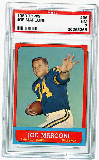 1963 Topps Joe Marconi Football Card #66 Psa 7 Nm