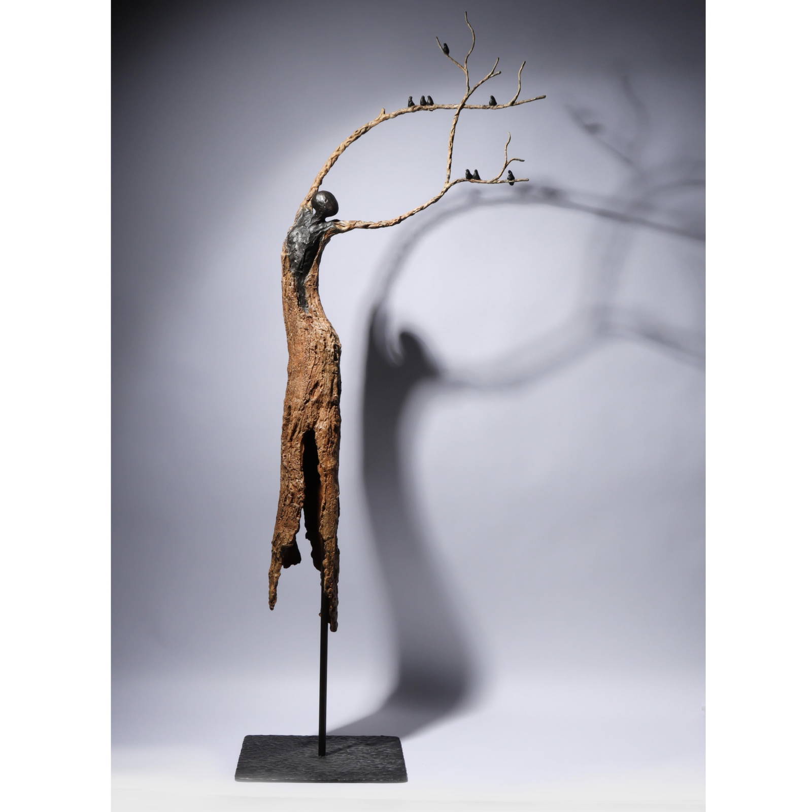 Mary Pat Wallen, Indiana (b. 1963), Figural Sculpture With Branch Form ...