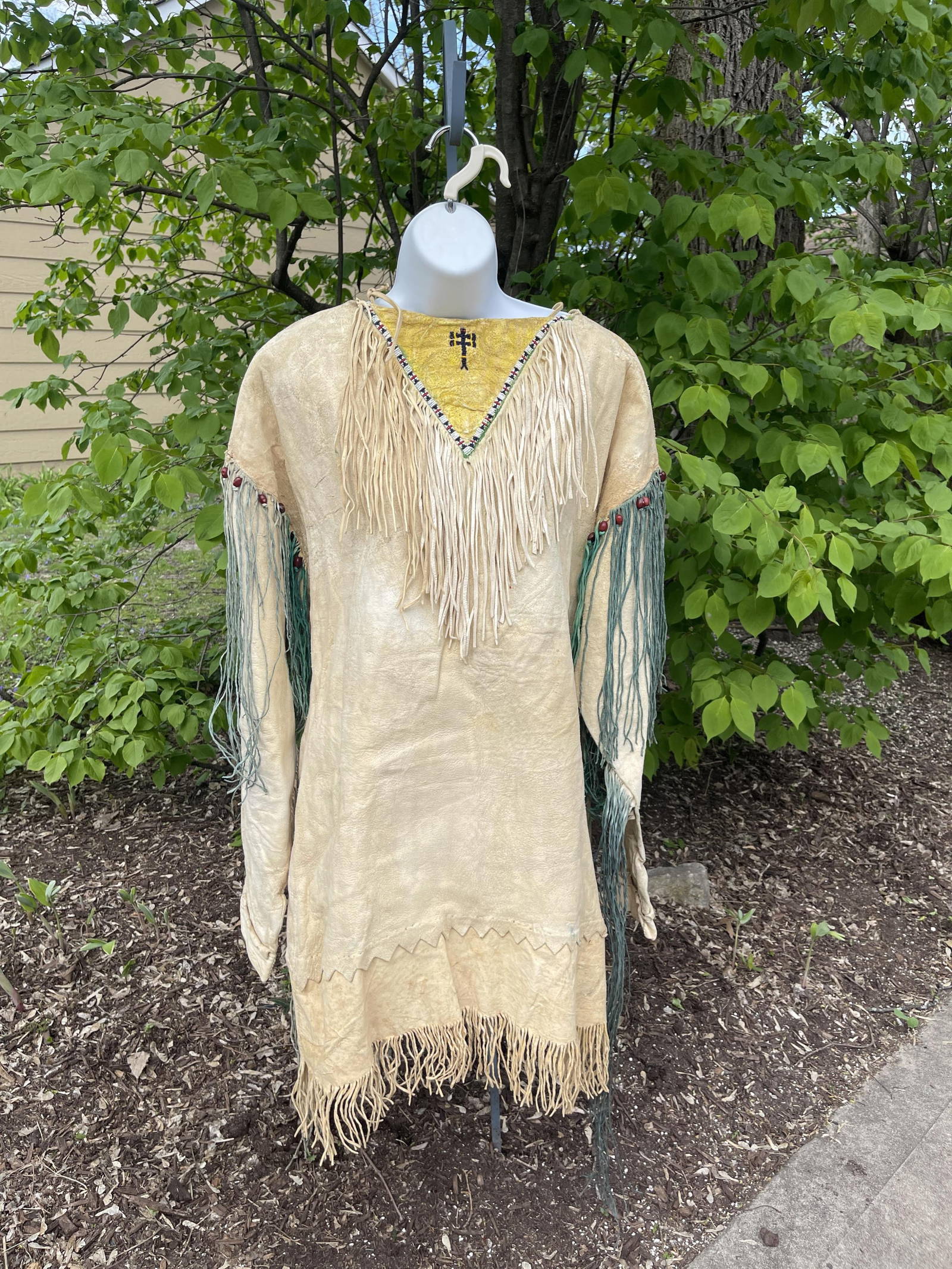 Native American Ghost-style Leather Shirt, Ca. Mid-1900s 24" Wide ...