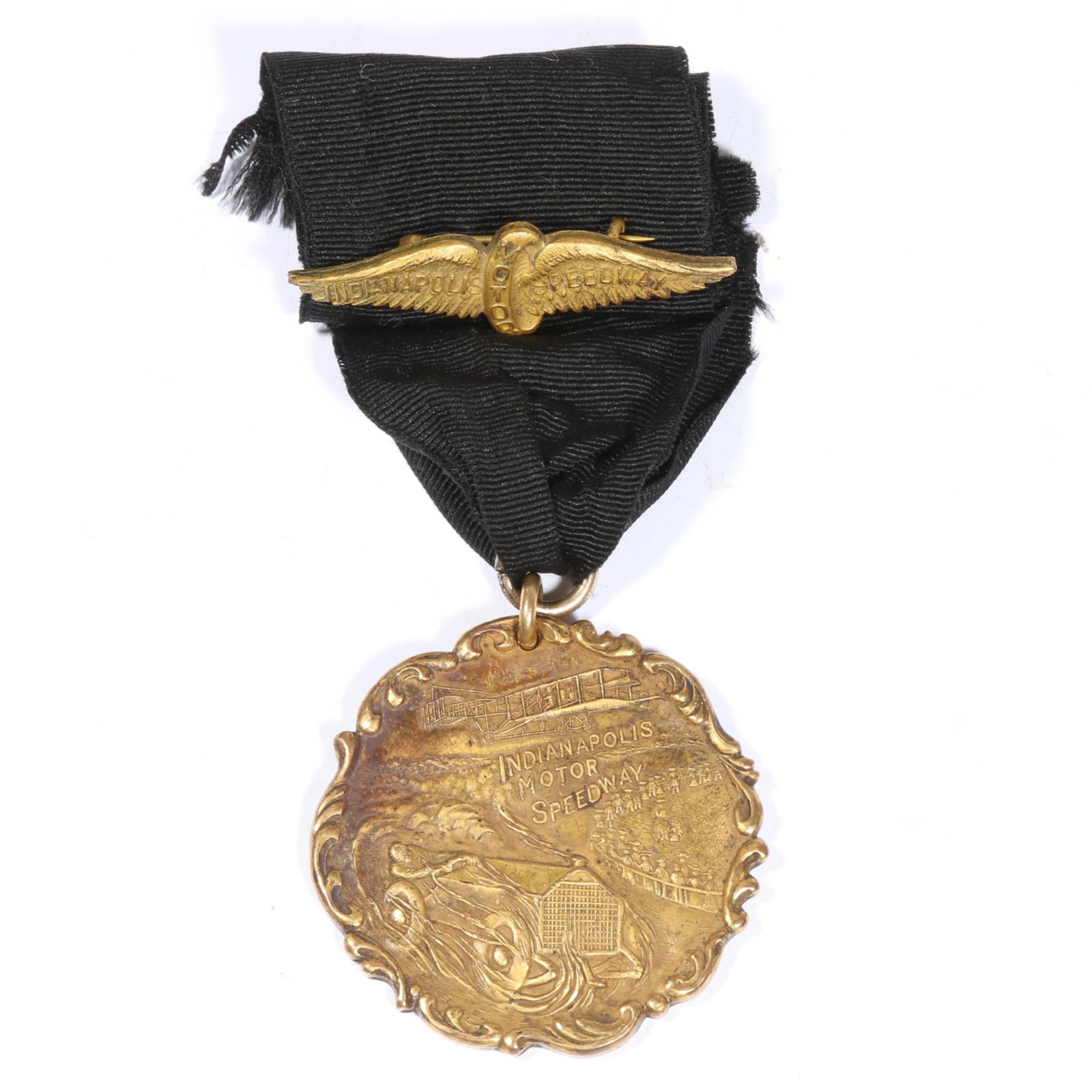 1909-1910 Indianapolis Motor Speedway Bronze Driver's Medal 6 1/8"drop ...