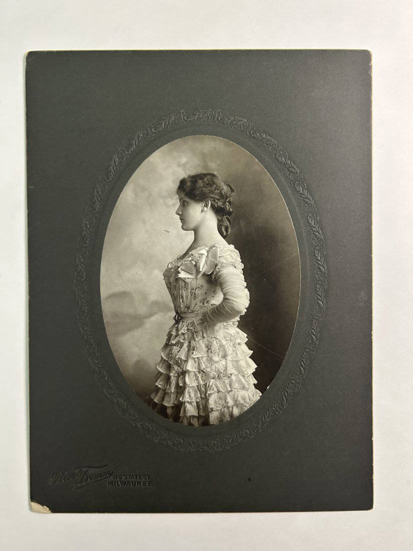 Early Edwardian Period Cabinet Photo Young Woman In Profile Wearing ...
