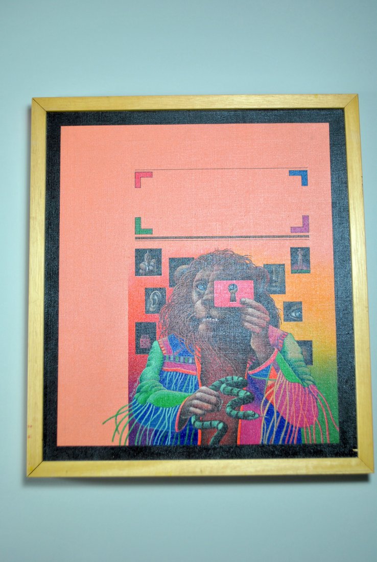 Roger Hane Oil on Canvas 'King of the Keyhole'