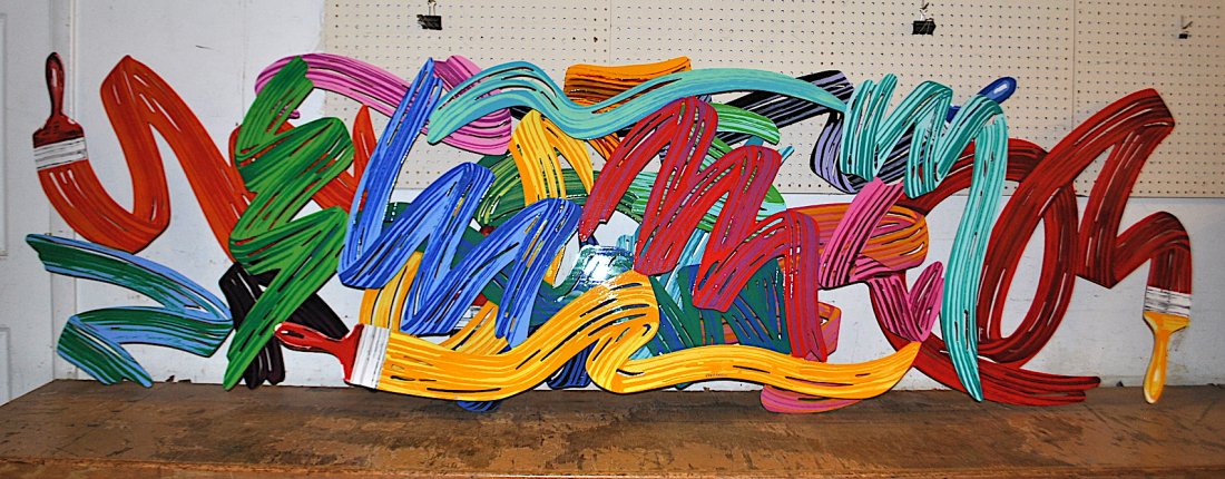 Signed Gerstein Ltd Ed. Patinated Steel Wall Sculpture