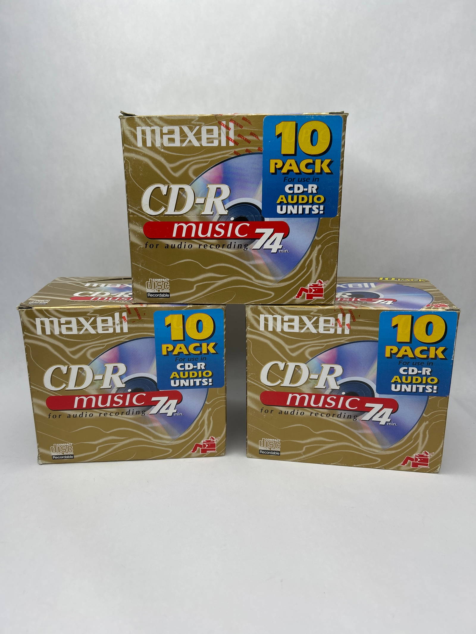 (3) Sealed Boxes Of Maxell Cd-r Music Discs For Audio Recording, 74min ...