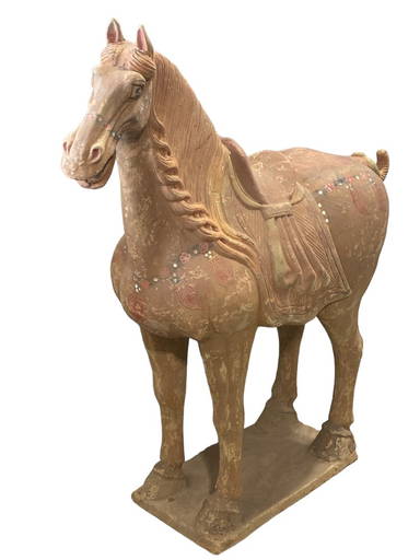 Large Chinese Tang Dynasty Style Horse 37" In. High Tang Horse