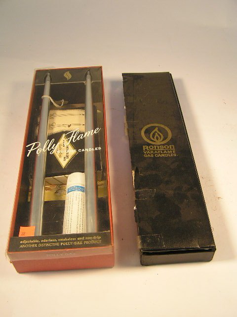 Art Deco Pair Butane Candles