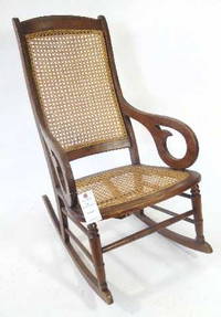 178: ANTIQUE CANE ROCKING CHAIR - Jan 28, 2012 | Aristocrat Auction ...
