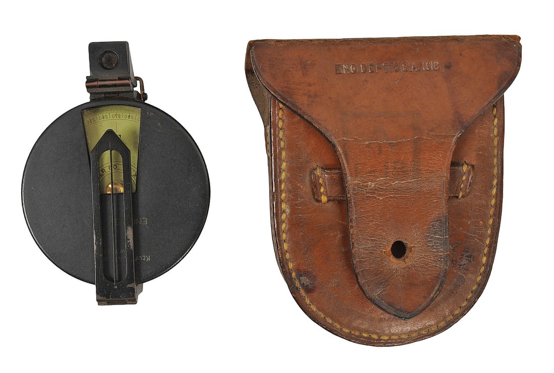 Us Military Wwi Ii Era Keuffel And Esser 1917 Engineering Dept Compass