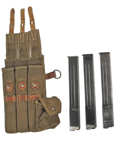 *original German World War Ii Mp38 Mp40 Magazine Pouch & Magazines (cwa)