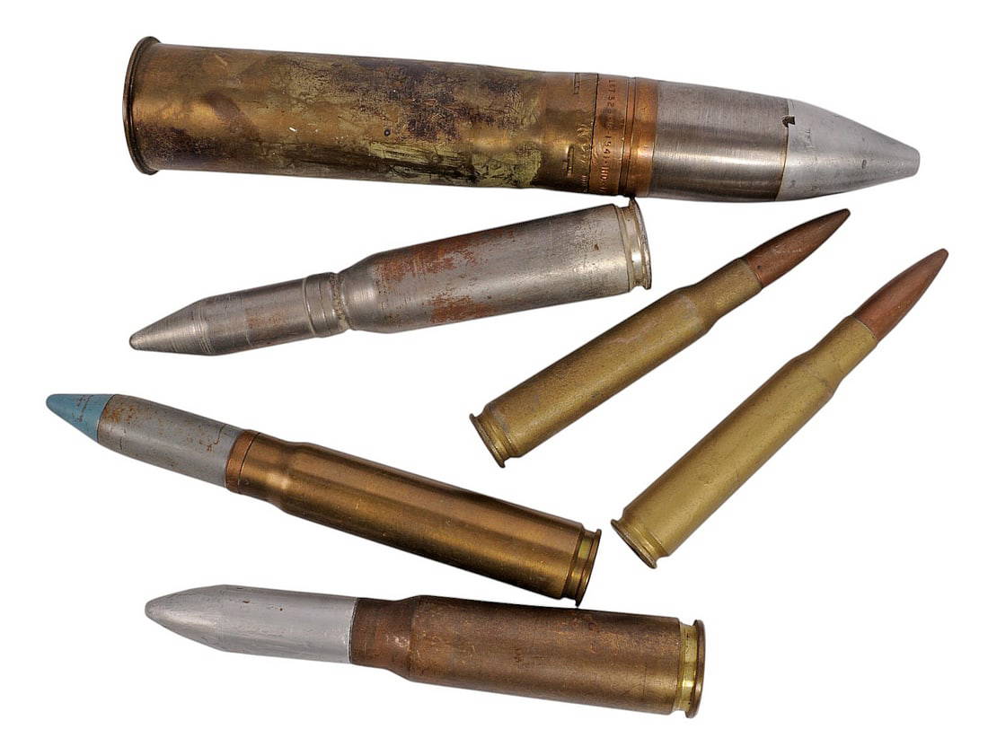 A Us Military Usgi Inert Wwi/wwii Mixed Large Caliber Inert Dummy Lot ...