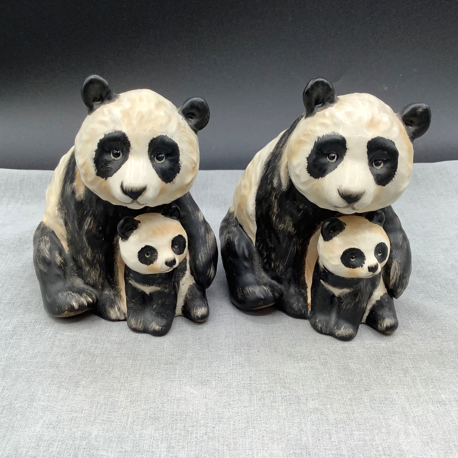 Pair Of Vintage Goebel W. Germany Panda Bears With Cubs Auction