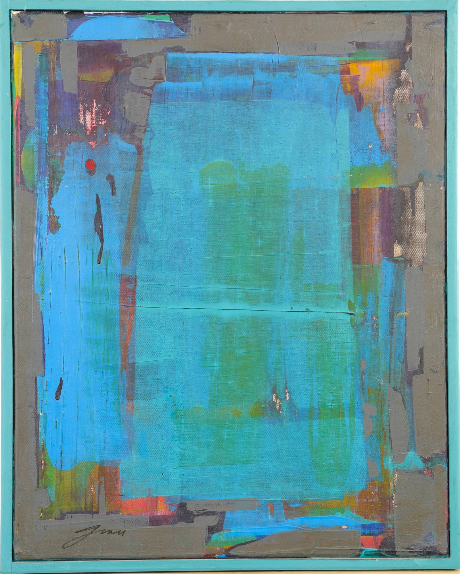 Sean Poole Abstract Painting "field Of Blue" Auction
