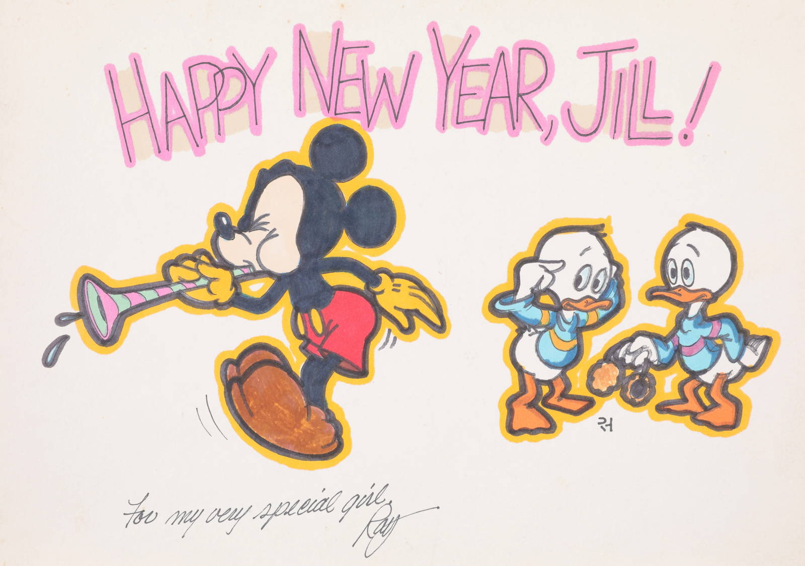 Ray Hallery Original Disney Cartoon Drawing Provenance Auction