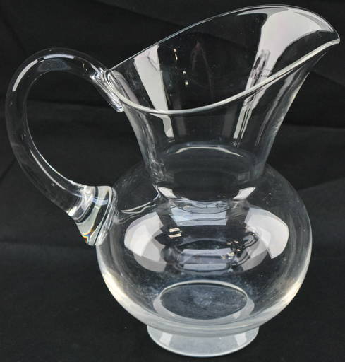 Steuben Wide Mouth Crystal Pitcher W Flared Handle