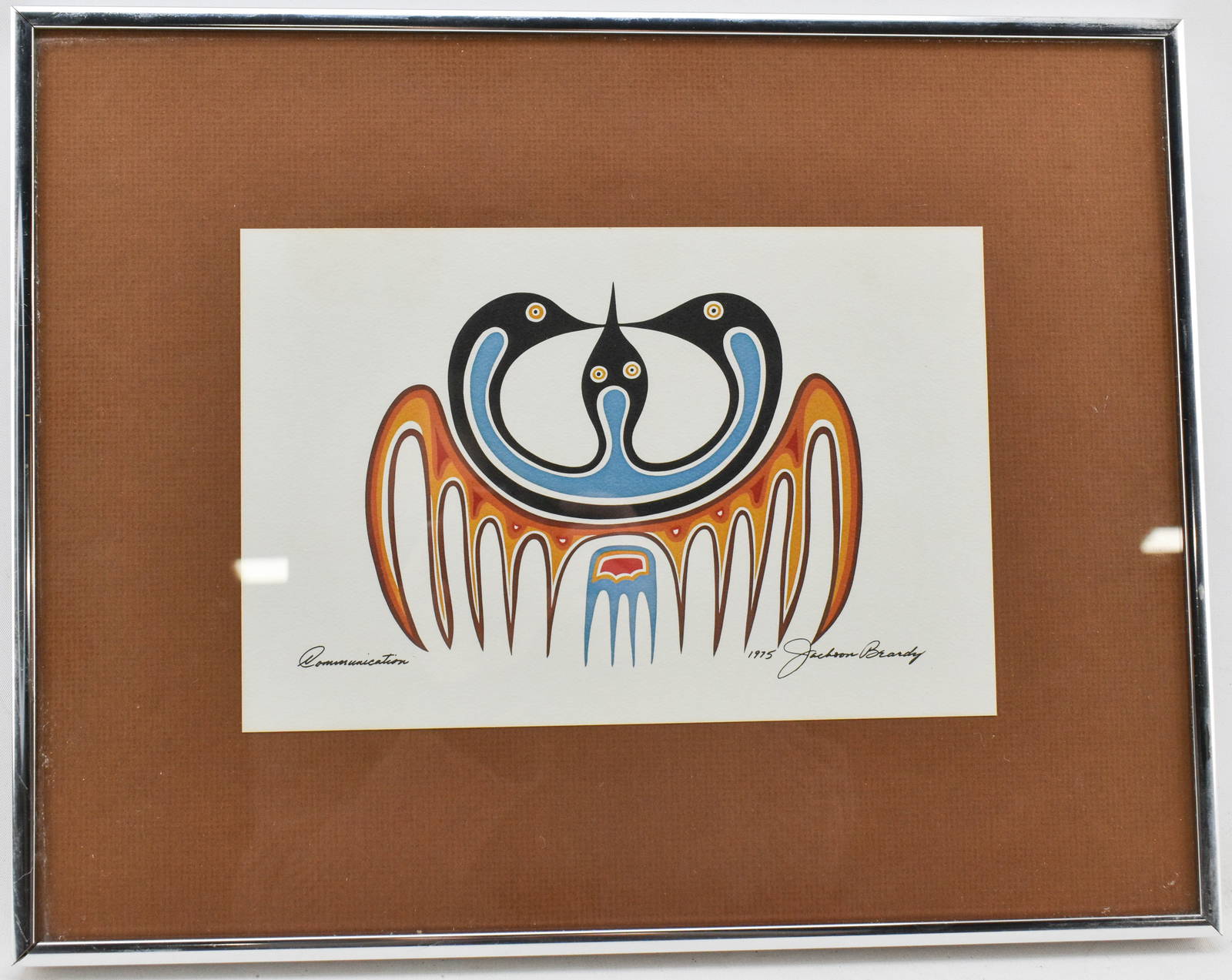 Jackson Beardy, Communication Modernist Print ‘75 Auction