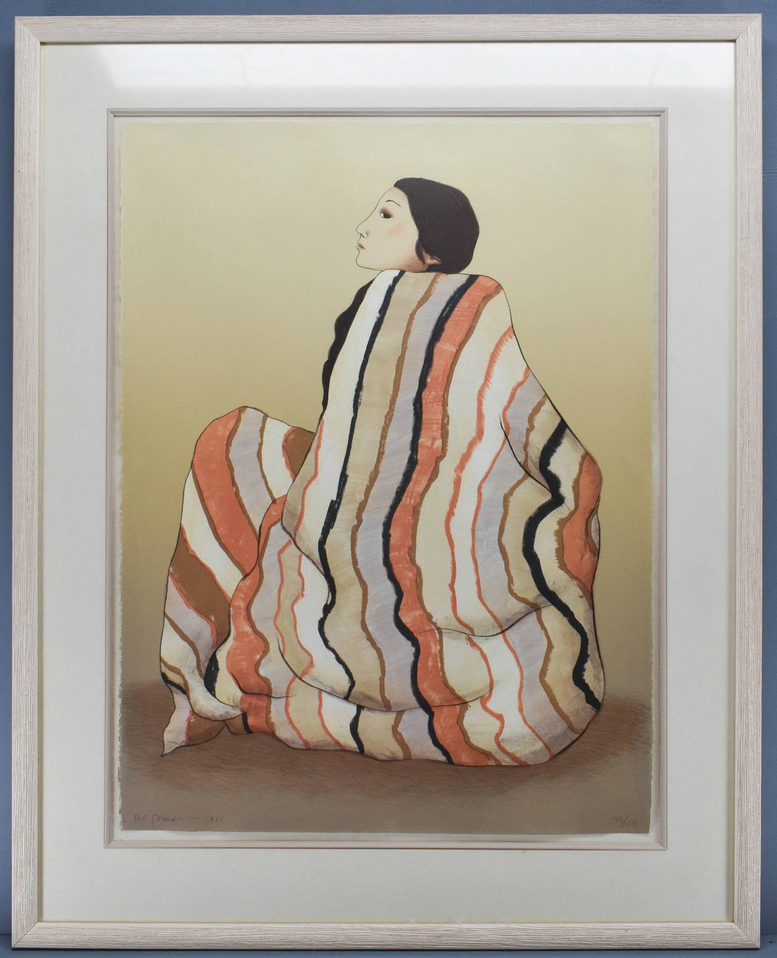 R.c. Gorman, Striped Blanket State Ii Original Signed Limited ...