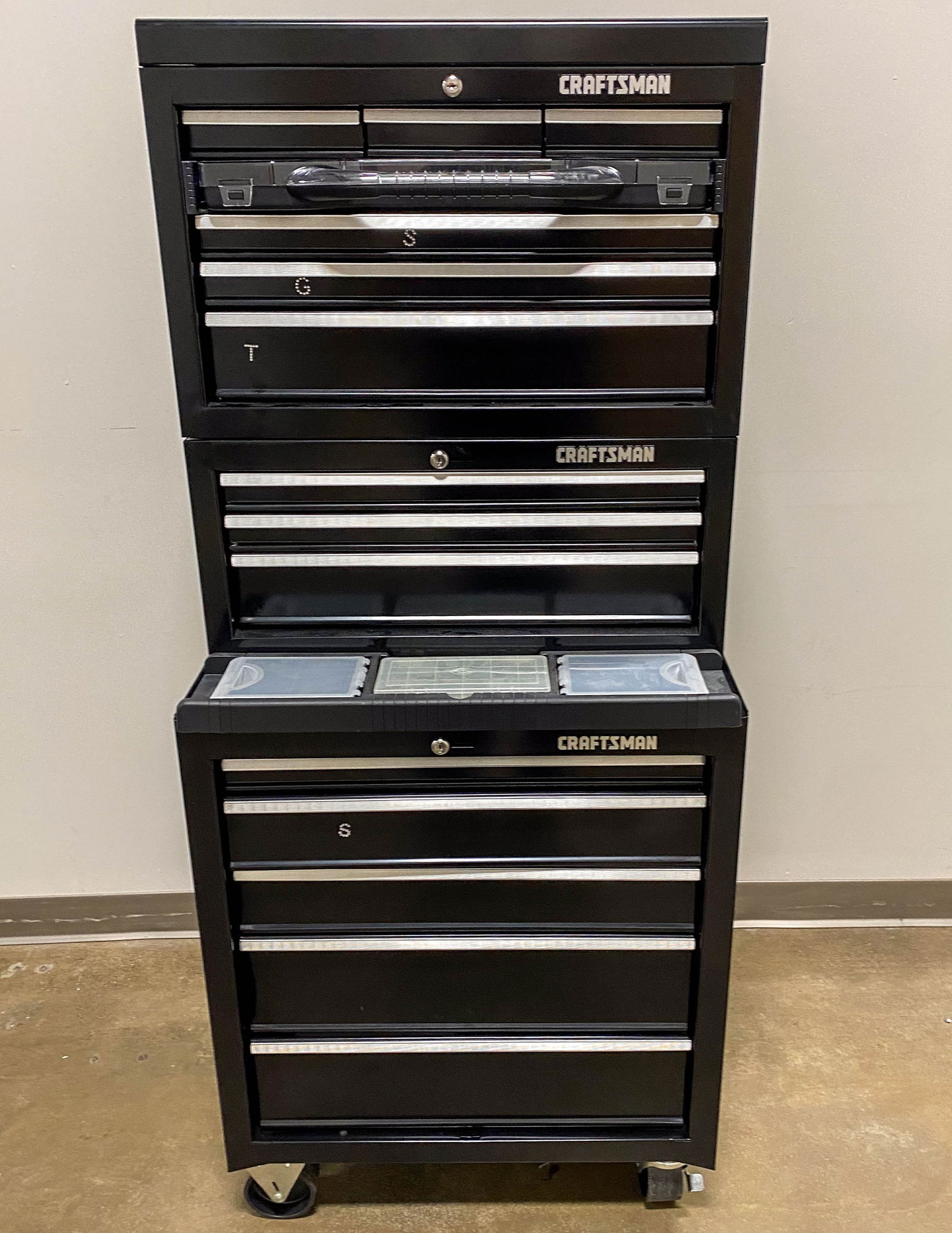 Craftsman Three Piece Tool Chest On Casters Auction
