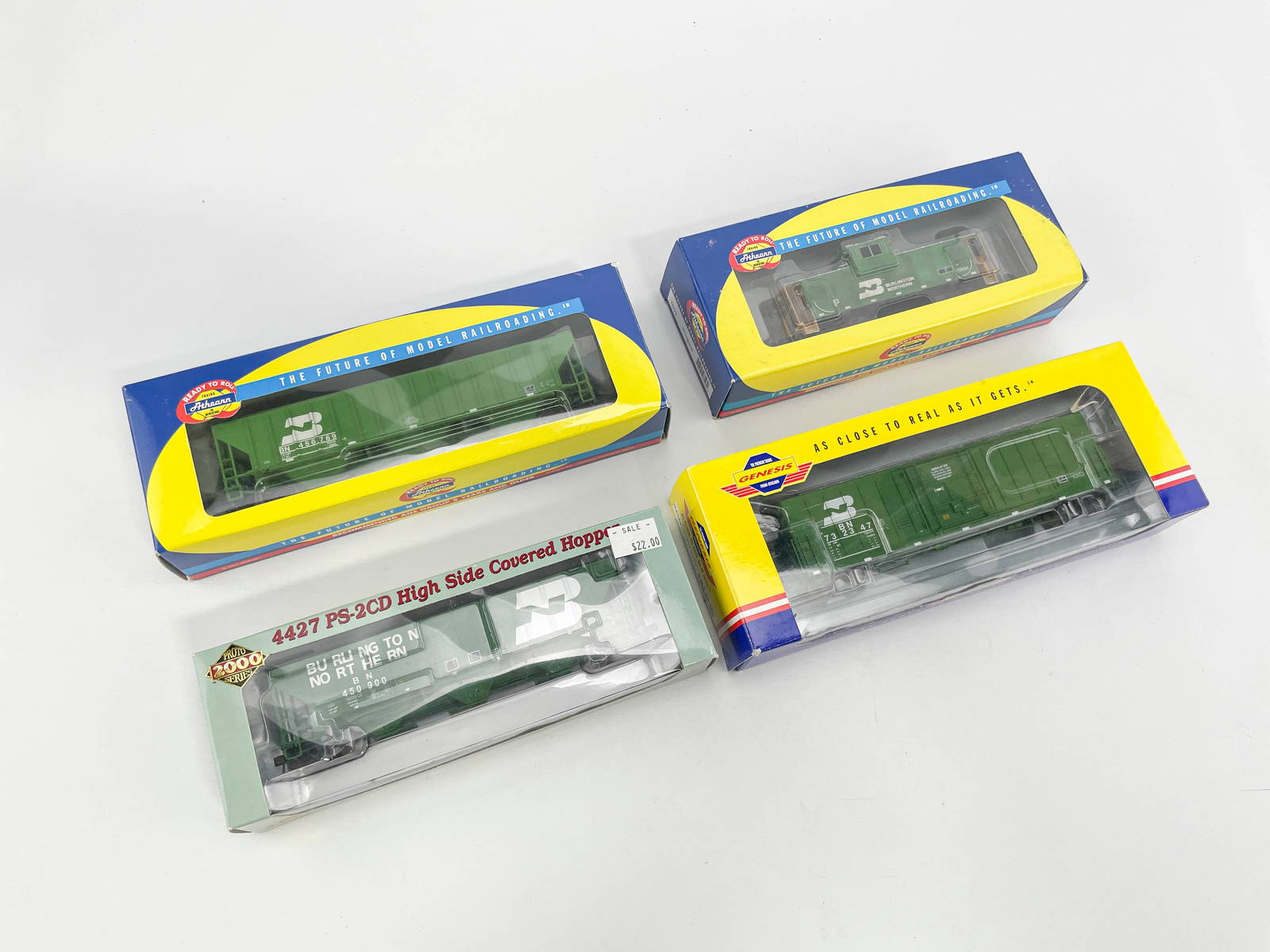 Grp 4 Ho Athearn Genesis Model Burlington Trains Auction