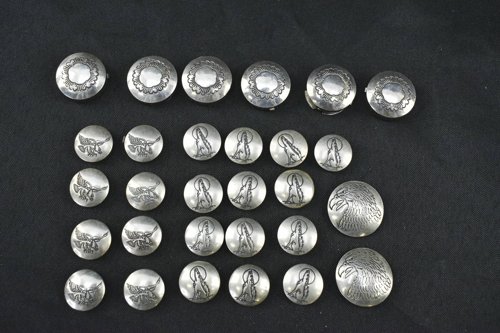 Etched Silver Button Covers Auction
