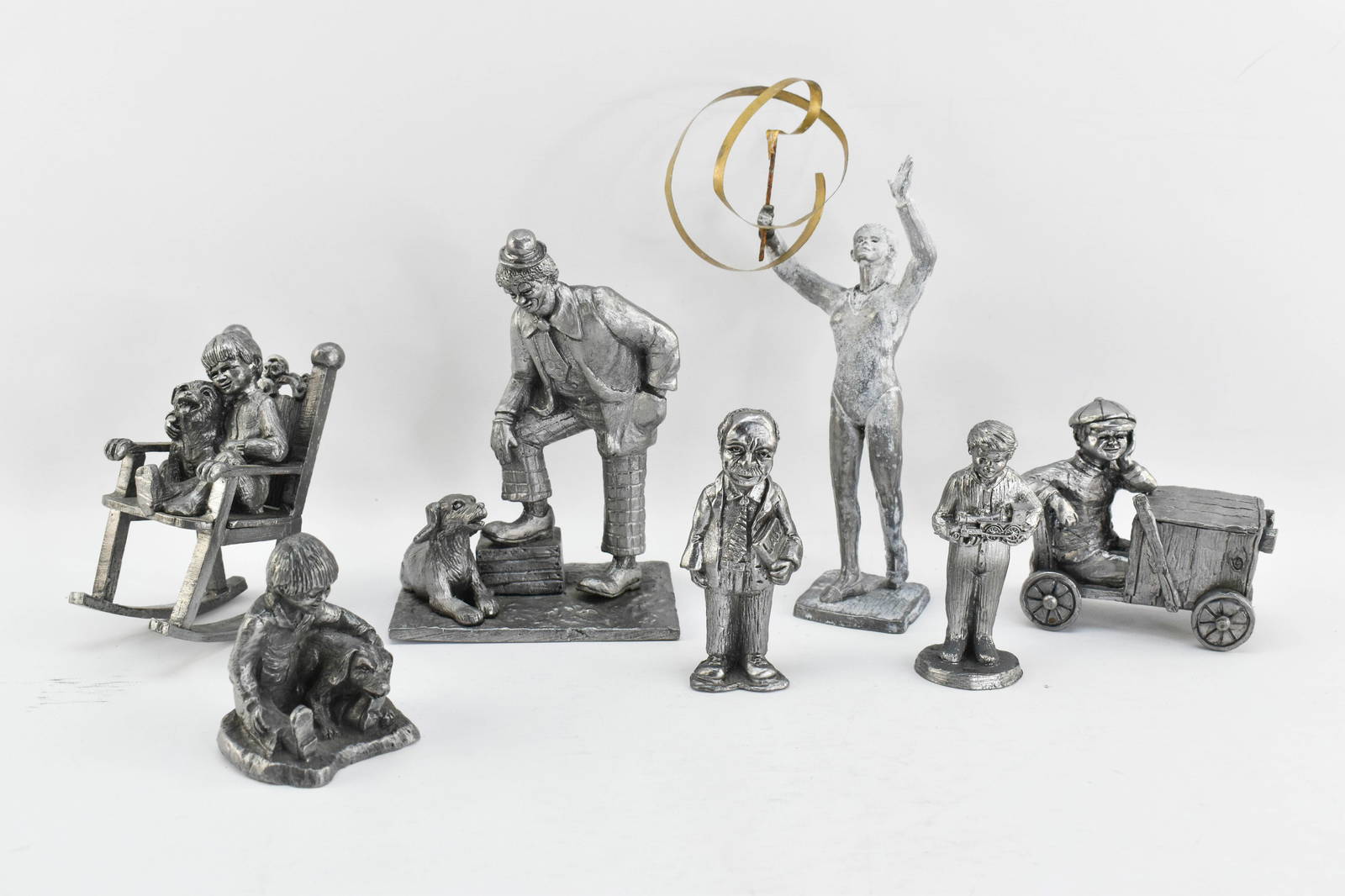 Michael Ricker Pewter Figurines - 7 People Figurines Auction