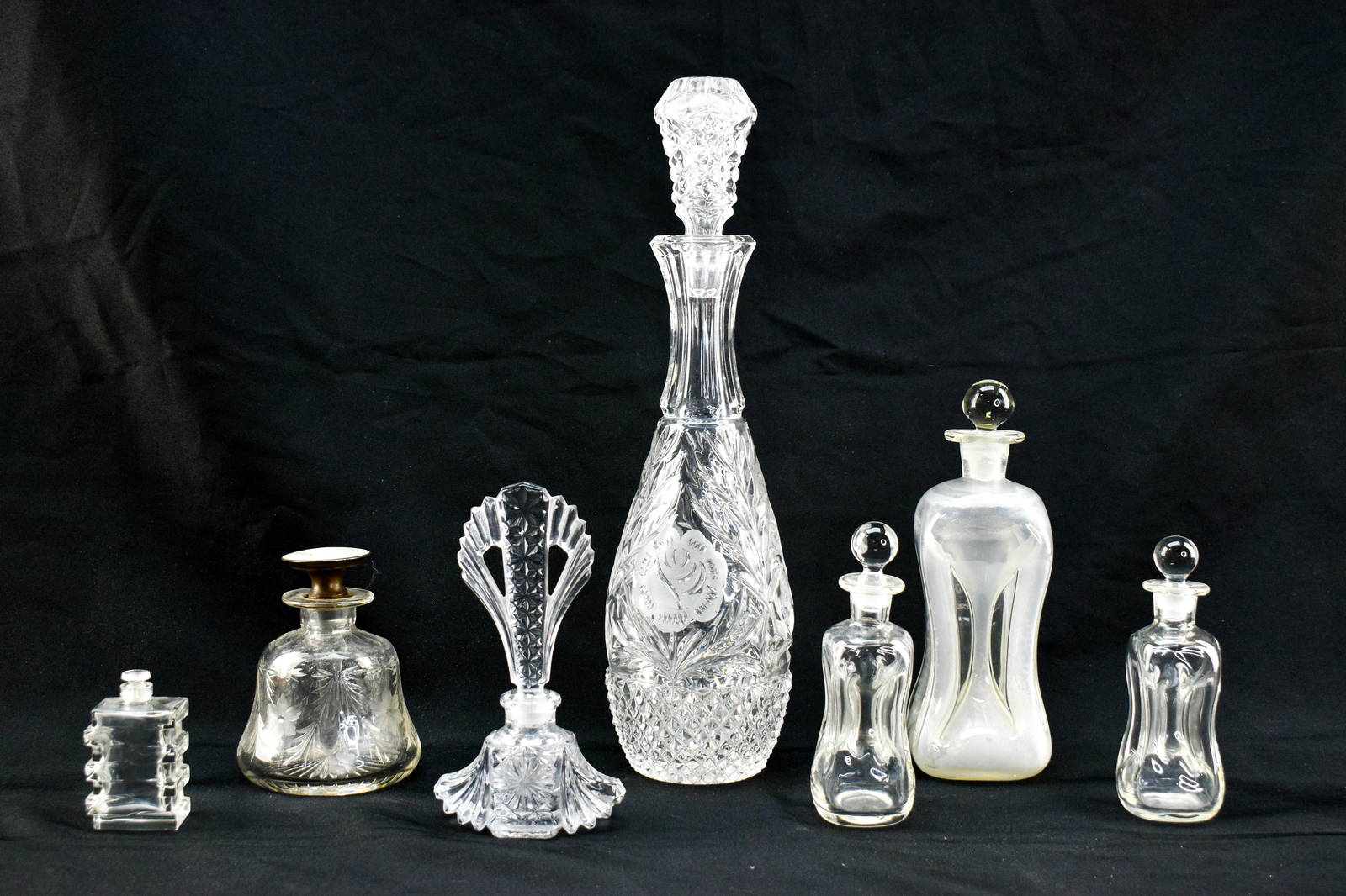 7 Unusual Vintage Decanters And Bottles Auction