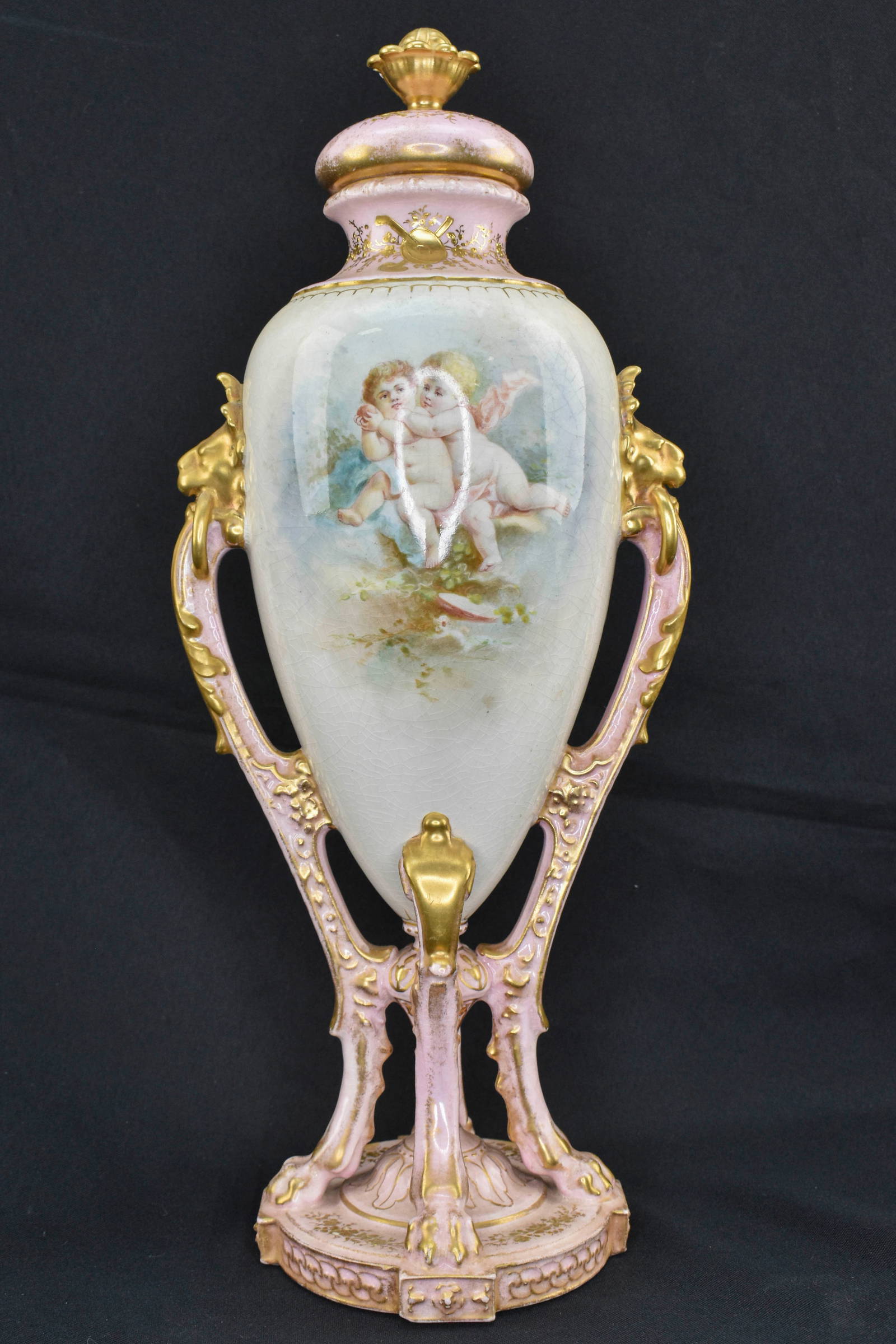 German Royal Bonn Vase With Cherubs Auction