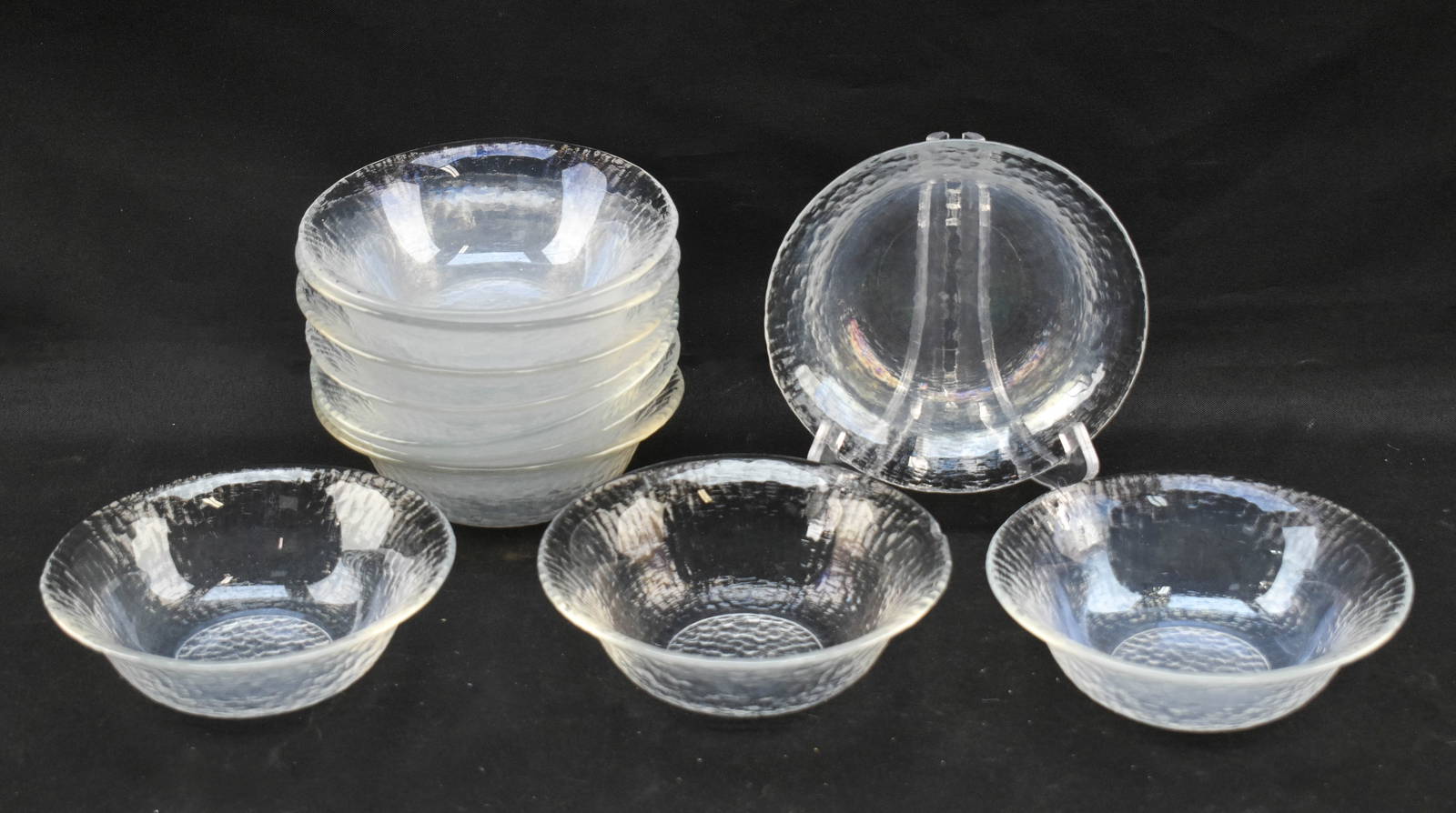 Set Of 11 Glass Snack Bowls Auction