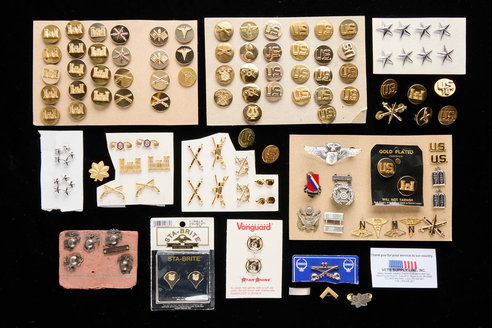 Group Of Us Military Collar Pins & Marksman Insignia Auction