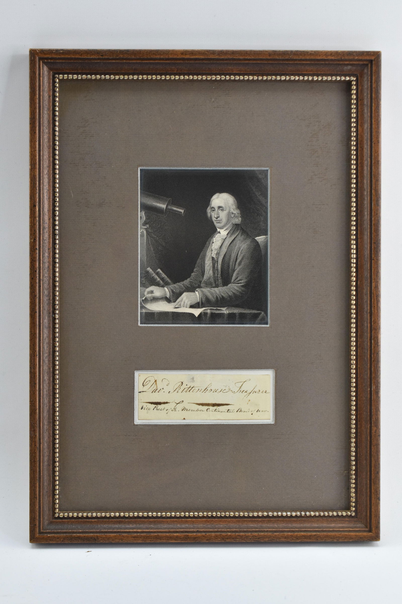 David Rittenhouse Cut Signature, First Director Of U.s. Mint Auction
