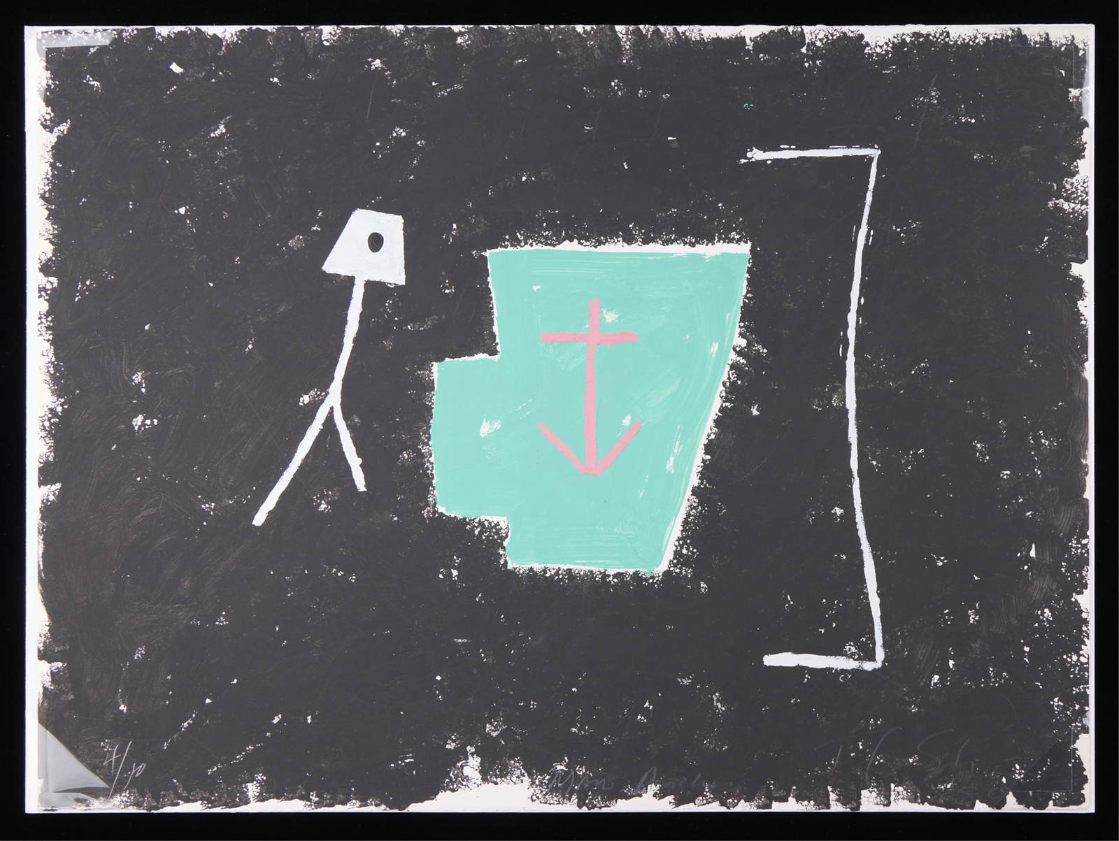 T. L. Solien "mans Anchor" Abstract Print 1980 Auction