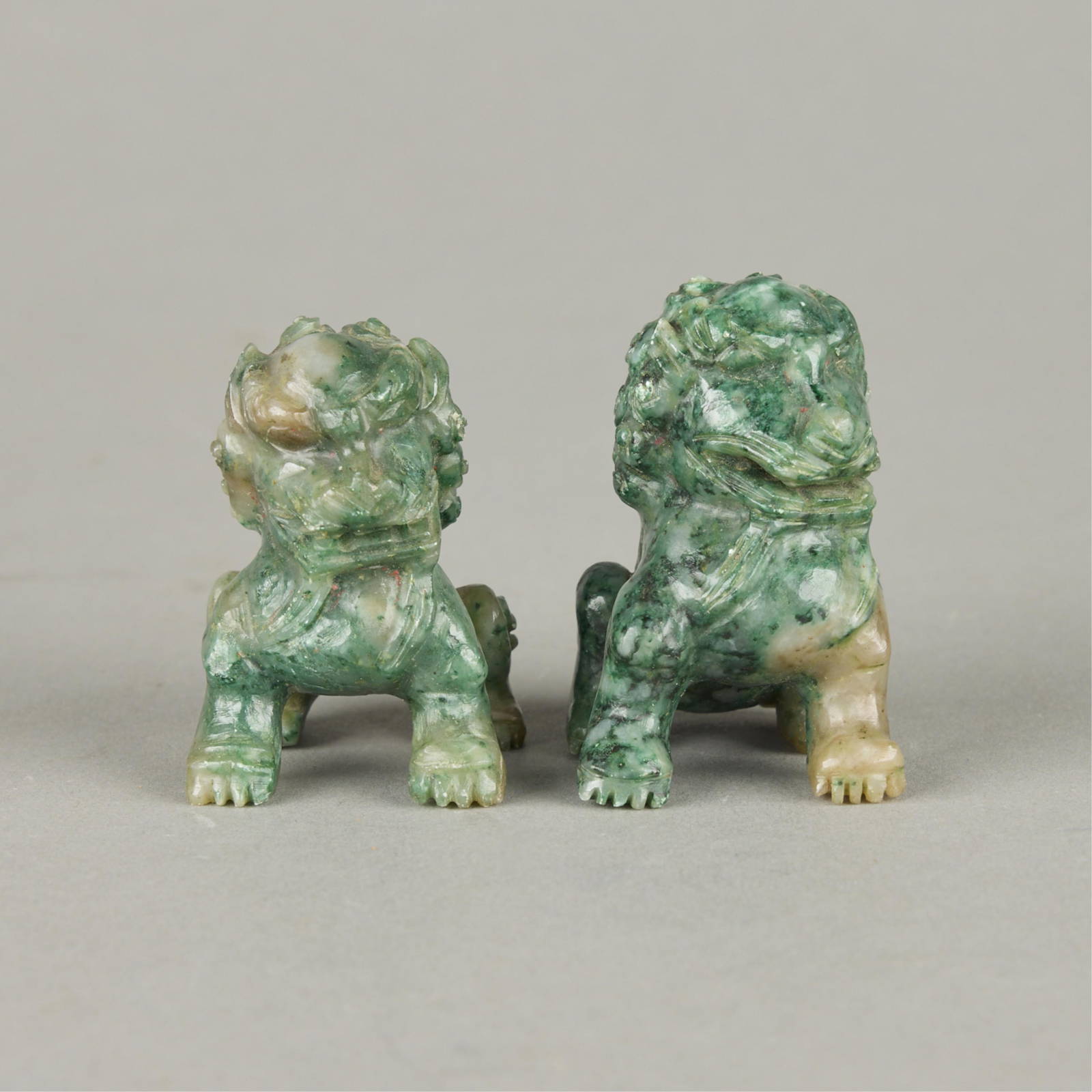 2 Chinese Jade Shishi Lion Or Foo Dog Figurines Auction