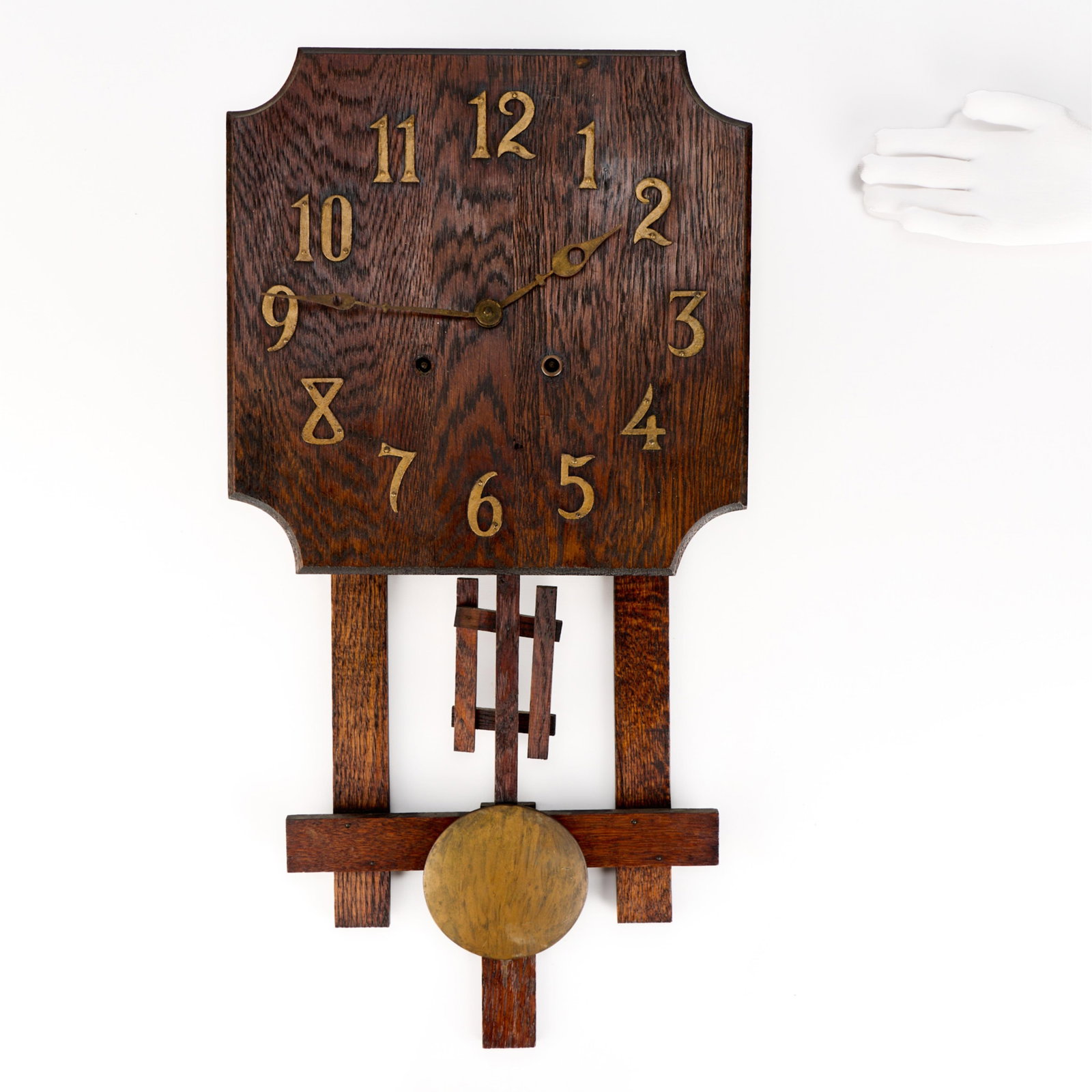 Vintage Arts & Crafts Mission Style Oak Wall Clock Auction