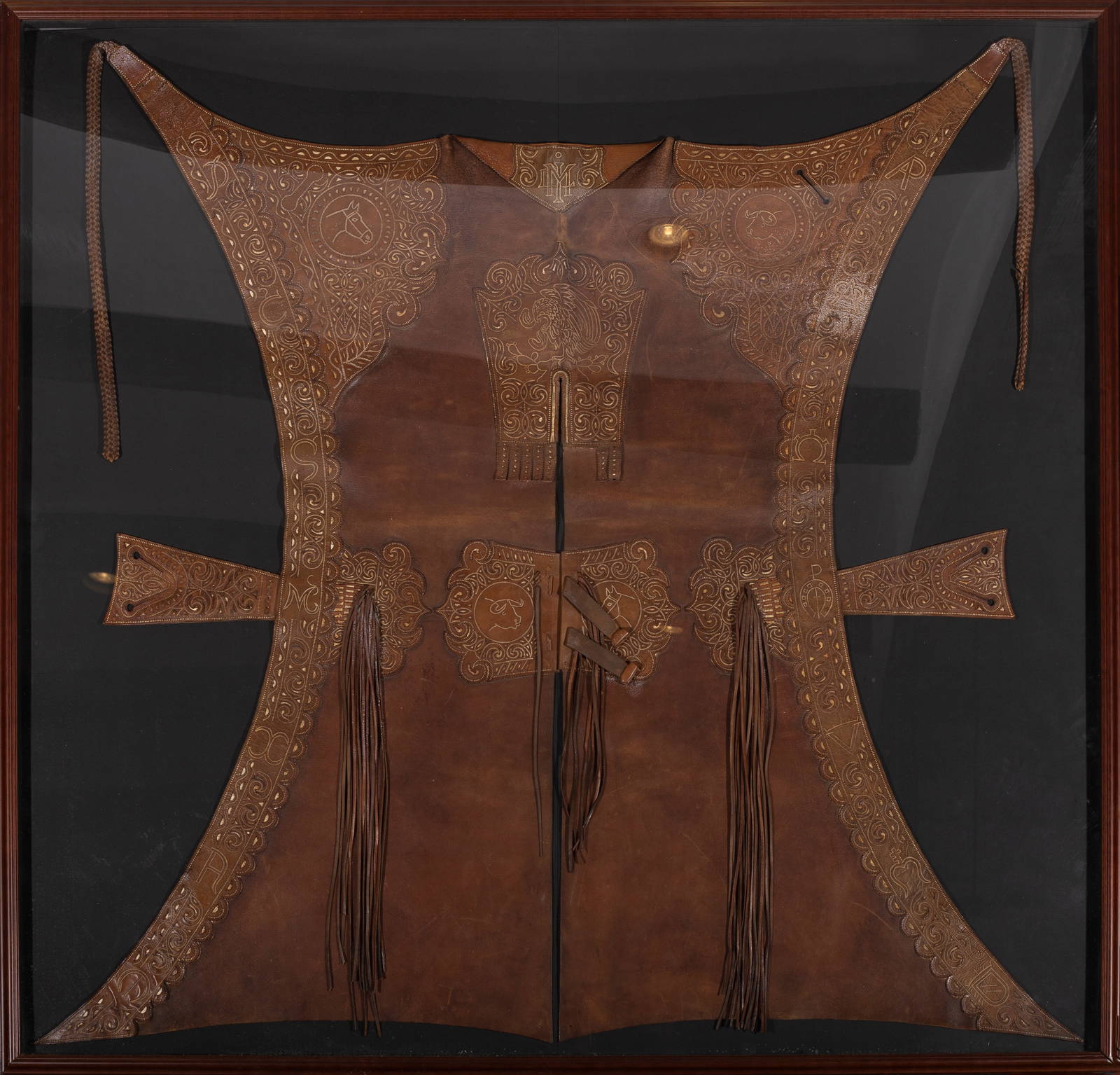 Framed Early California Style Leather Chaps, Ca. Late 19th Century Auction