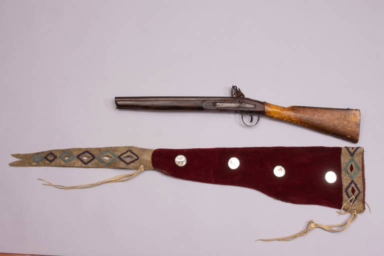 Antique Native American Buffalo Runner Or Blanket Gun With Dog Soldier ...