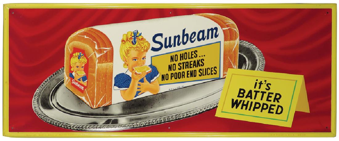 Sunbeam Bread Embossed Tin Sign