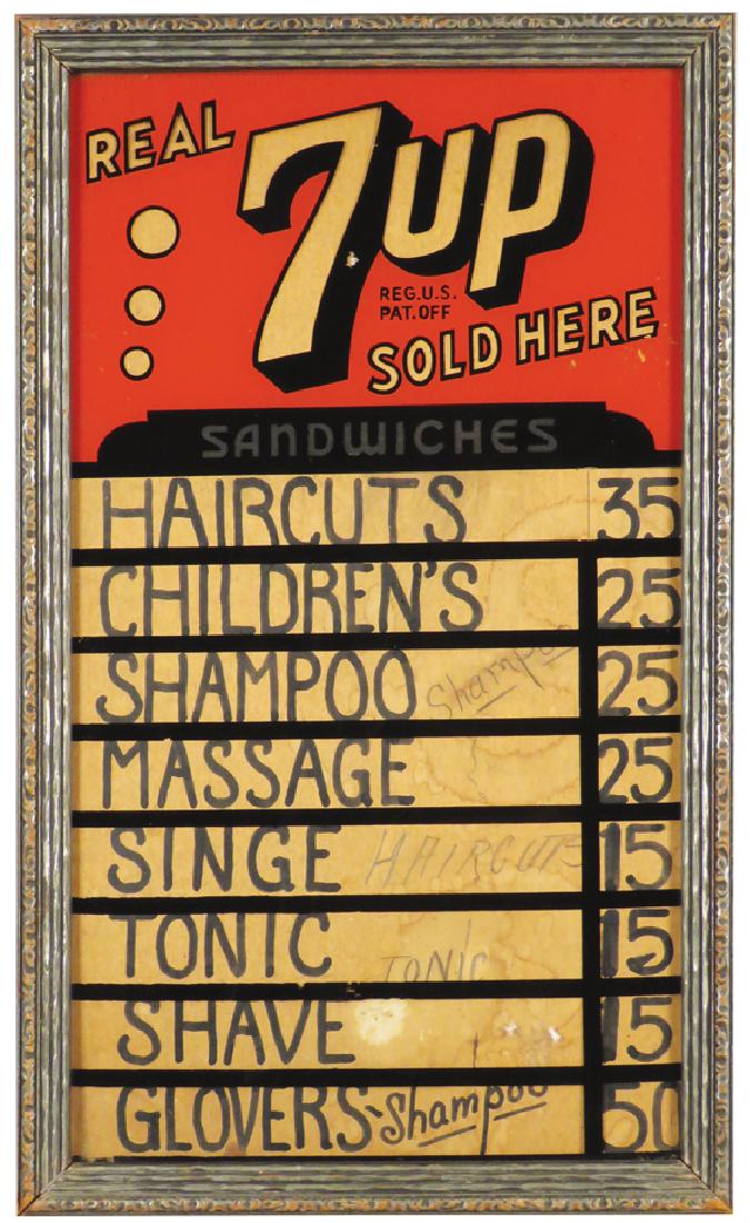 7-Up Reverse Glass Menu Board